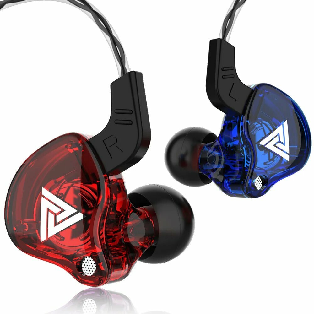QKZ AK6 HiFi наушники RED-Blue с микрофоном