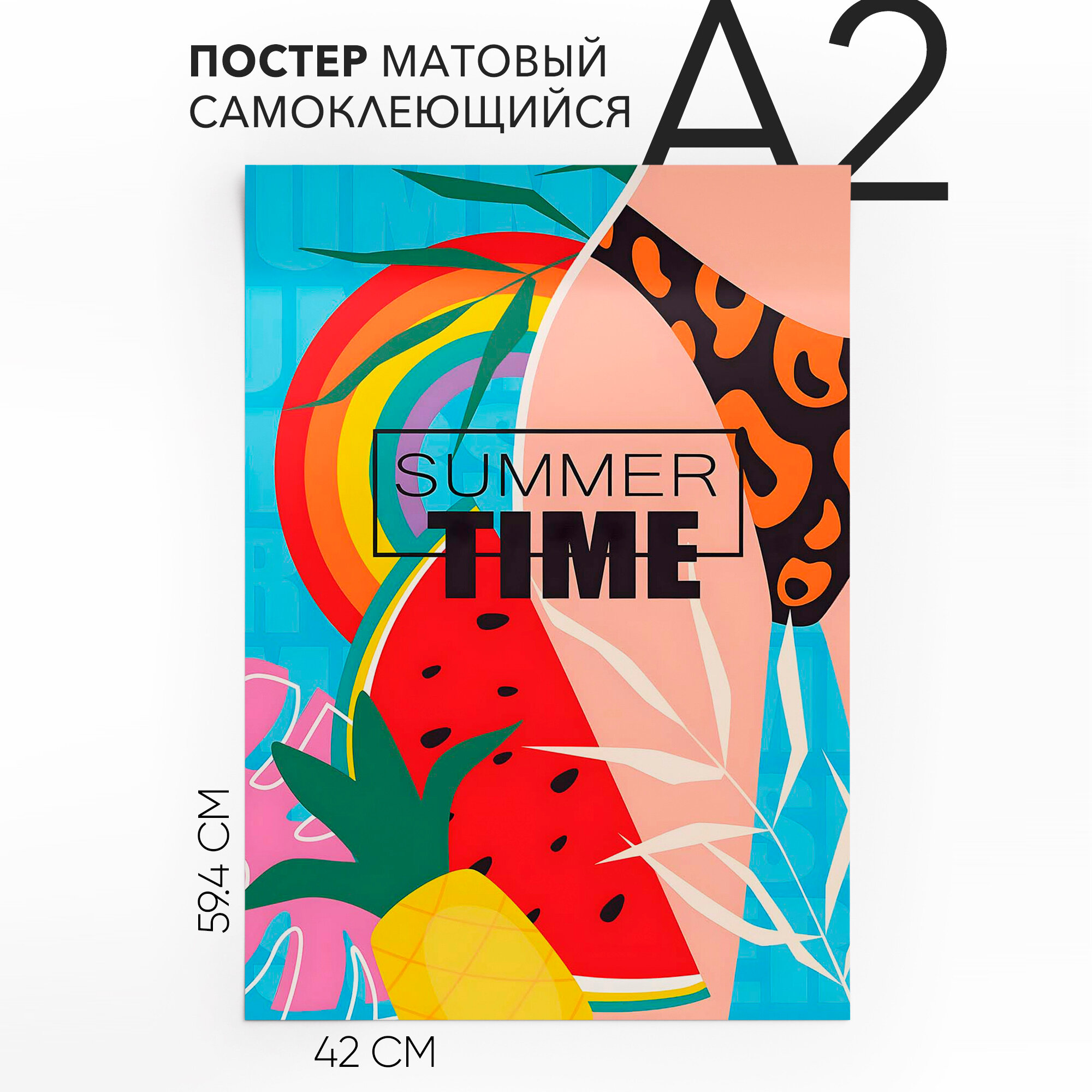 Постеры для комнаты, на кухню, большой A2 Лето и море, влагостойкий, для декора