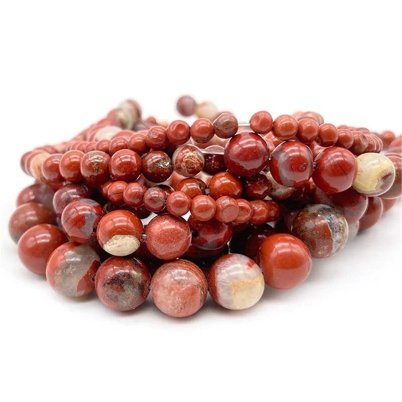 Бусины Red Jasper бордовые 6 мм (около 60 шт.)