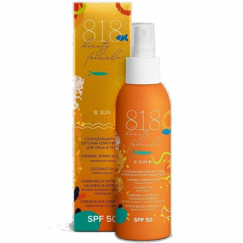 818 Beauty Formula Estiqe Солнцезащитный спрей-вуаль SPF50 для лица и тела детский 3+ 150мл