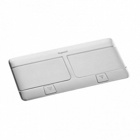 Legrand 054012 блок розеточный , выдвижной, 2 розетки, хромированный, IP40