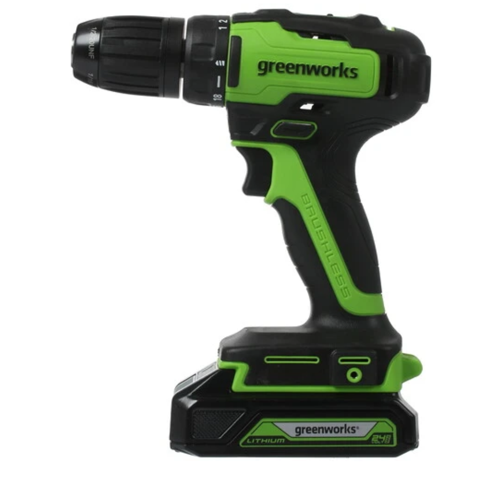 Дрель-шуруповерт аккумуляторная Greenworks GD24DD35K2 3704007UA 1х2Ач