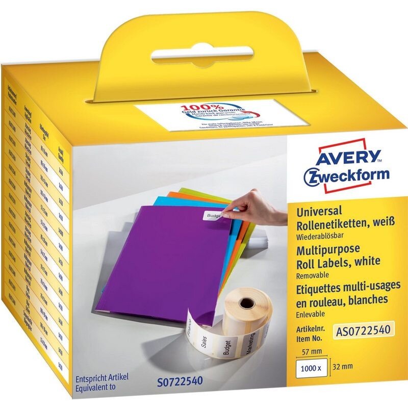 Этикет-лента Avery Zweckform для Dymo, 57х32 мм, 1000 шт (AS0722540)