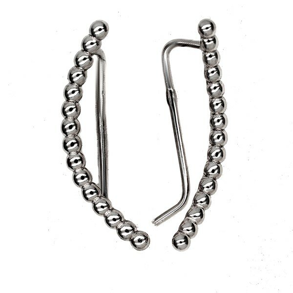 Серьги, серебро, 925 проба, родирование