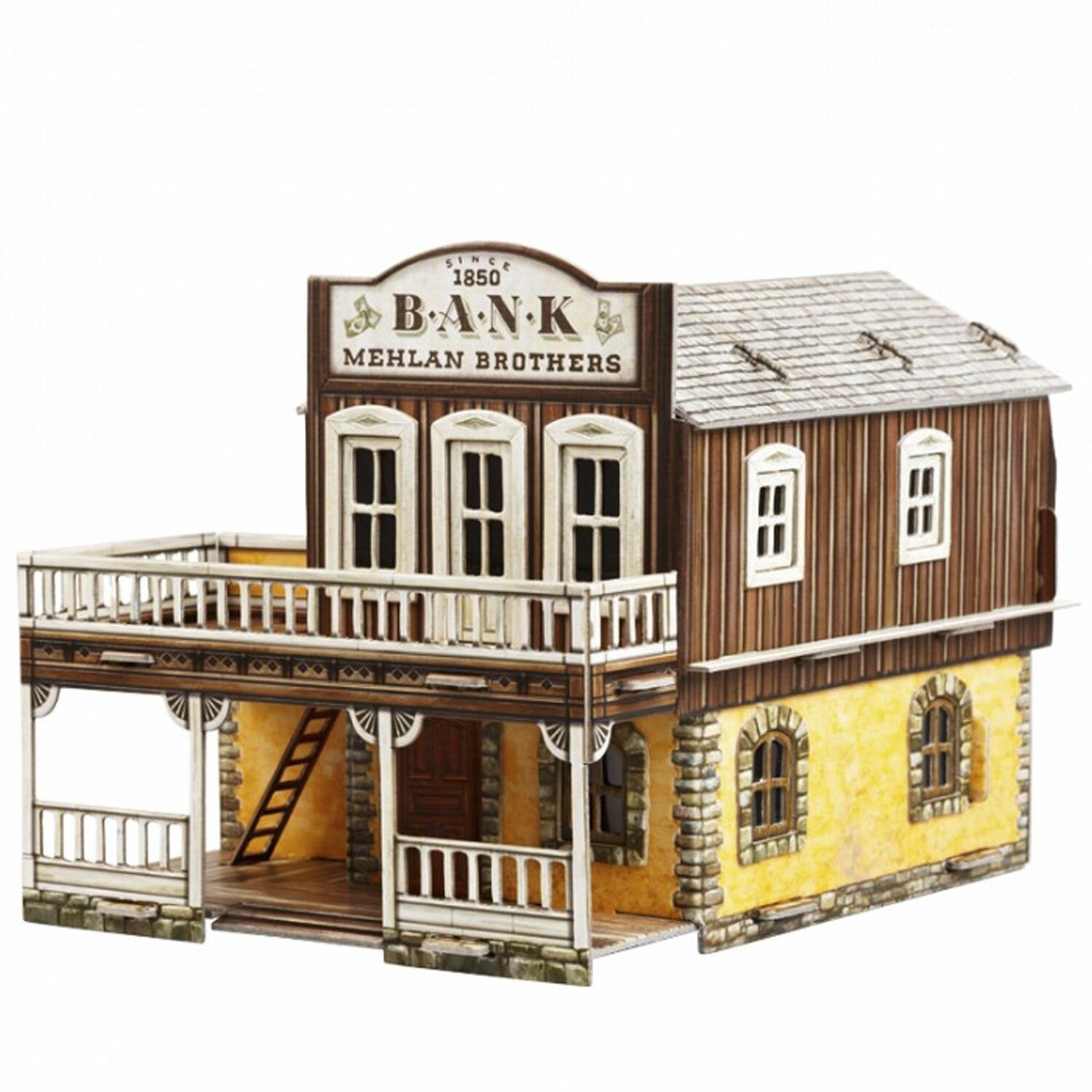 Сборная модель Умная Бумага "Дикий Запад", Банк, картон, от 7 лет