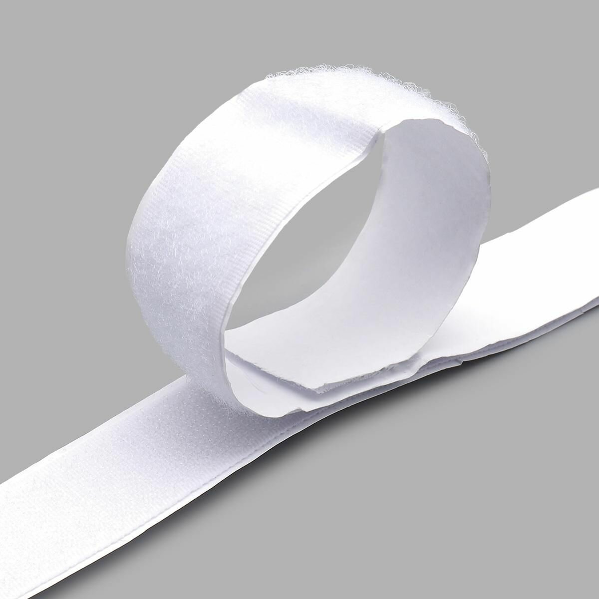 Лента-липучка айрис Самоклеящаяся, 1 м, ширина 25 мм, белая