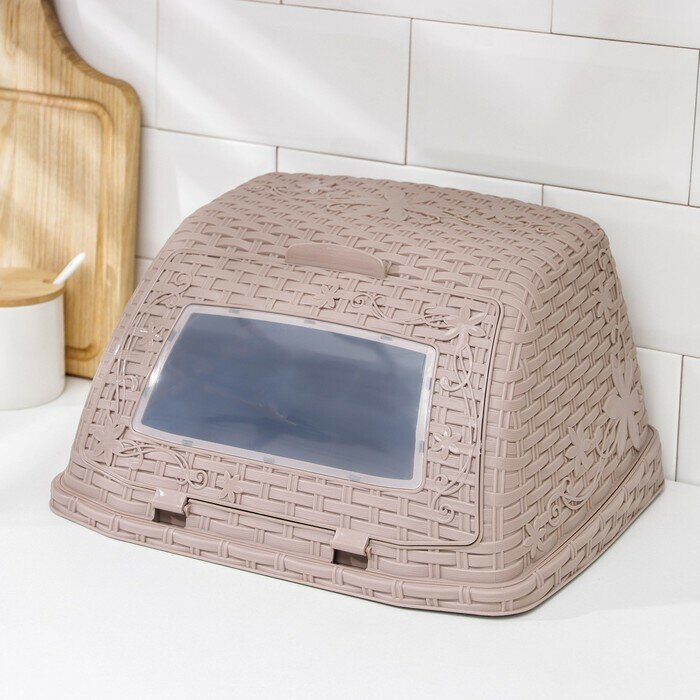 Хлебница Альтернатива "Плетенка", светло-коричневая