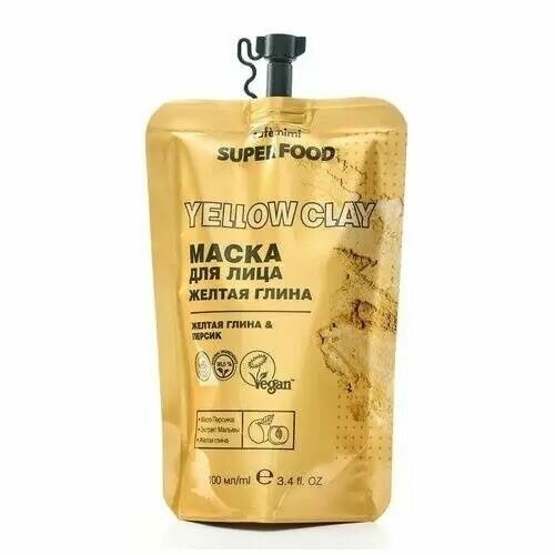 Маска для лица CAFE MIMI "Super Food", Желтая глина, 100 мл (513160)