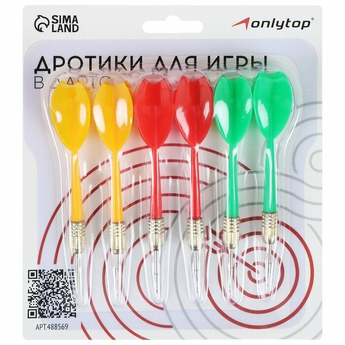 Стрелы для дартса ONLITOP (6 штук), на блистере