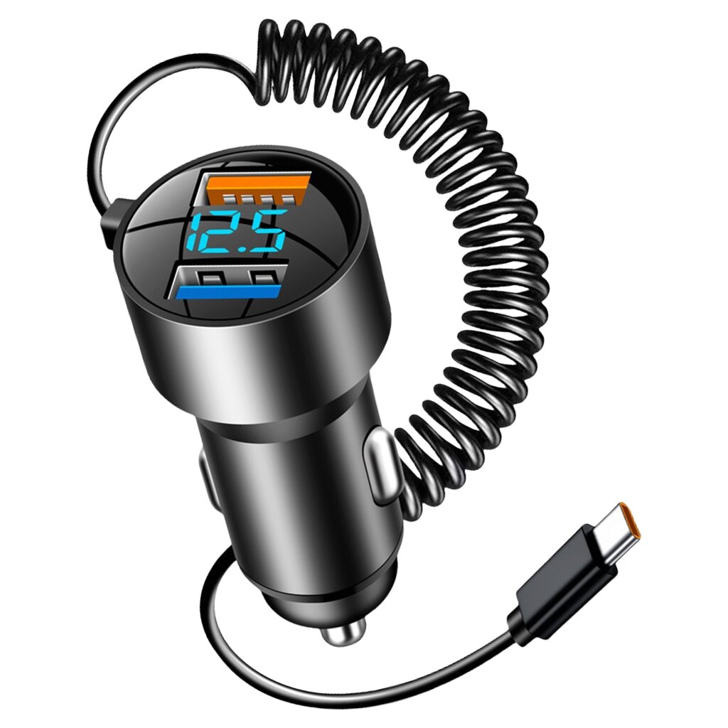 Зарядное устройство, алюминиевый автомобильный зарядное устройство быстрая зарядка 100W TYPEC-USB USB-100W