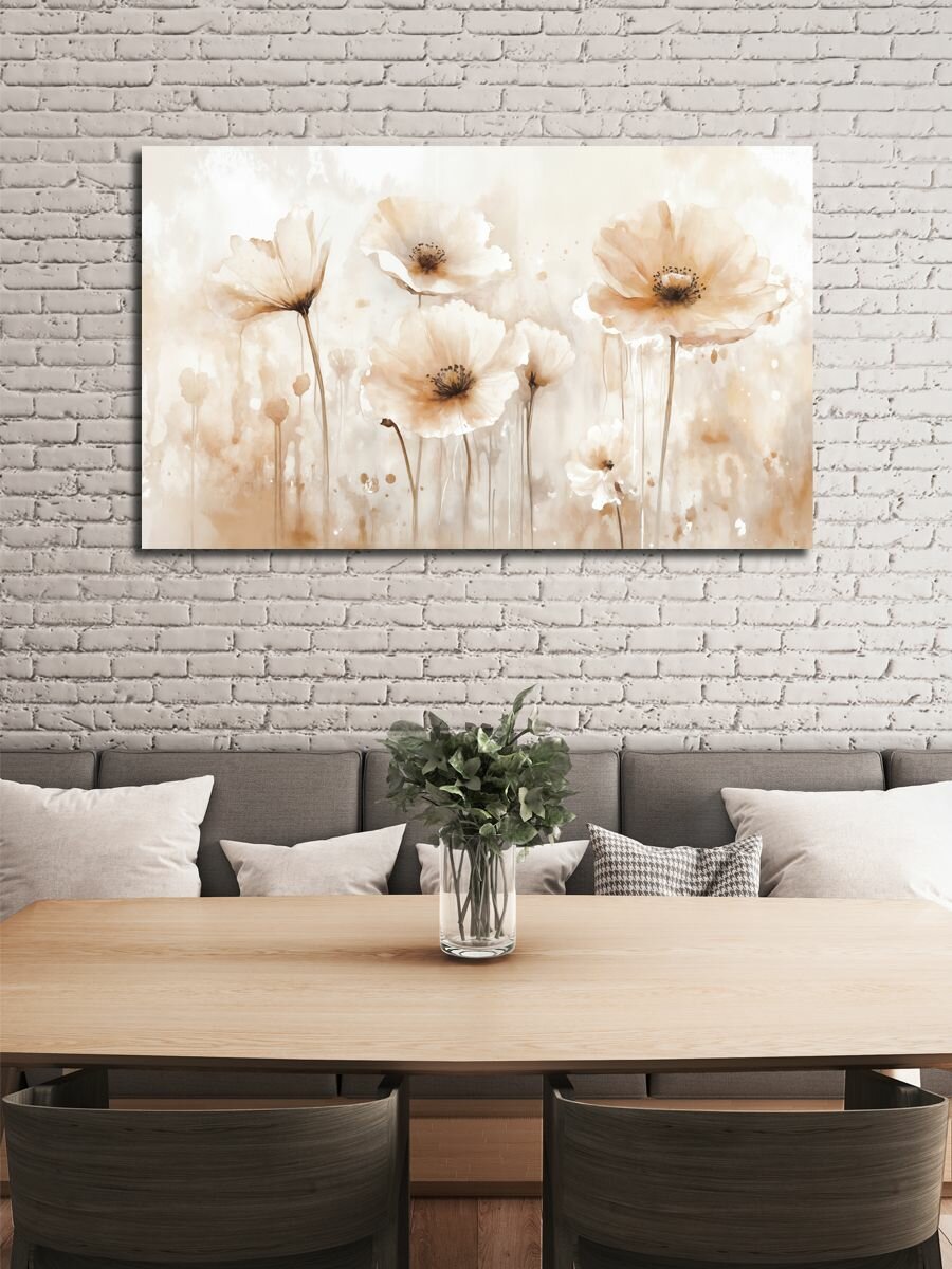 Картина на холсте LOFTime 60х100 Маки беж КБ-1392-60100