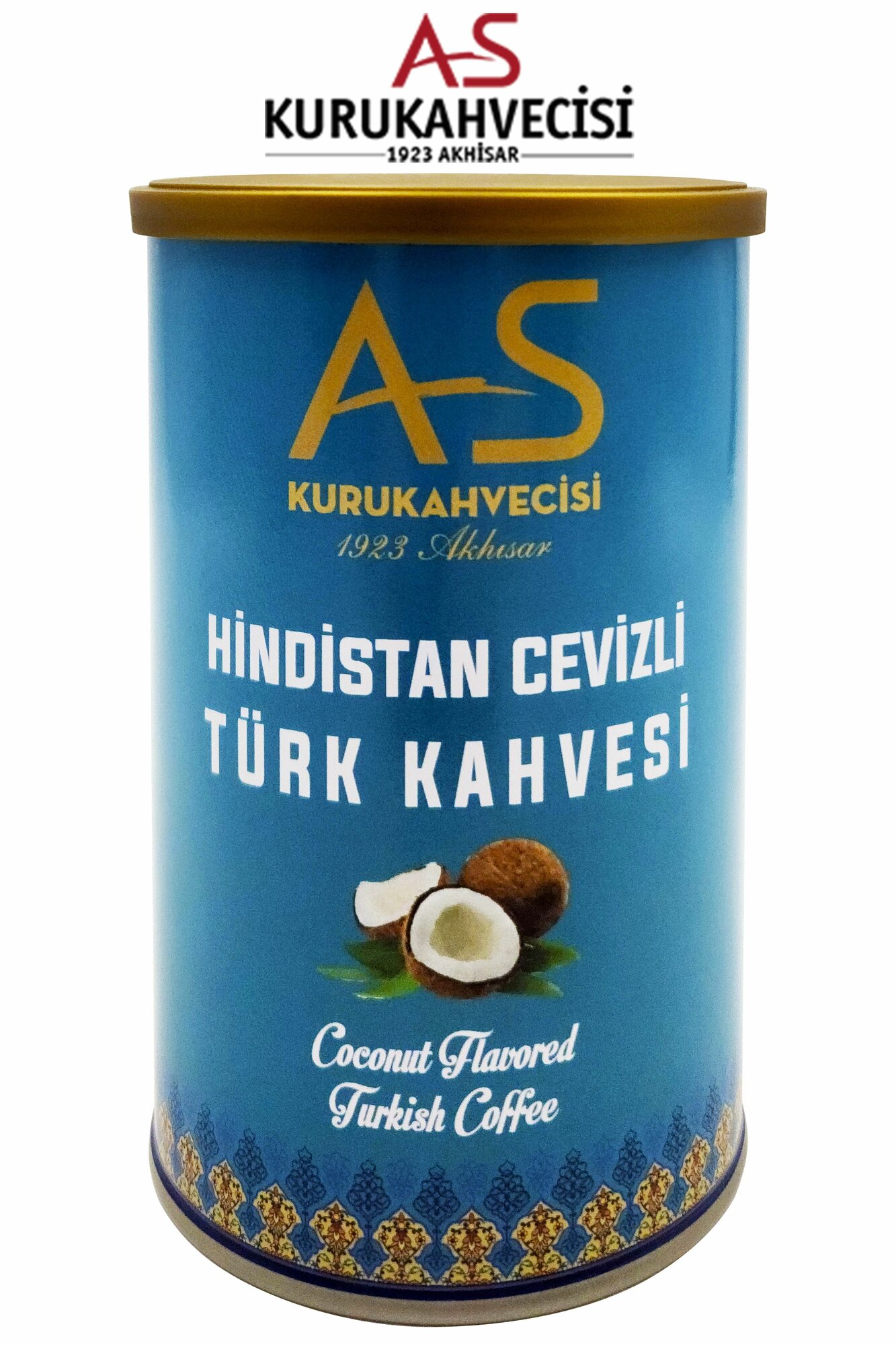 Кофе молотый турецкий средней обжарки с ароматом кокосового ореха, "AS Kurukahvecisi", Hindistan Cevizli Turk Kahvesi, 250гр. Турция