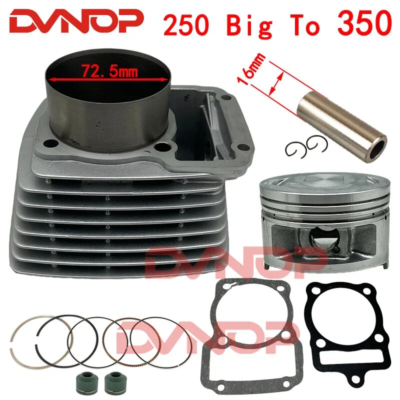 Детали двигателя мотоцикла с большим диаметром 72,5 мм для CG250 CG350 CG 350cc 16 мм