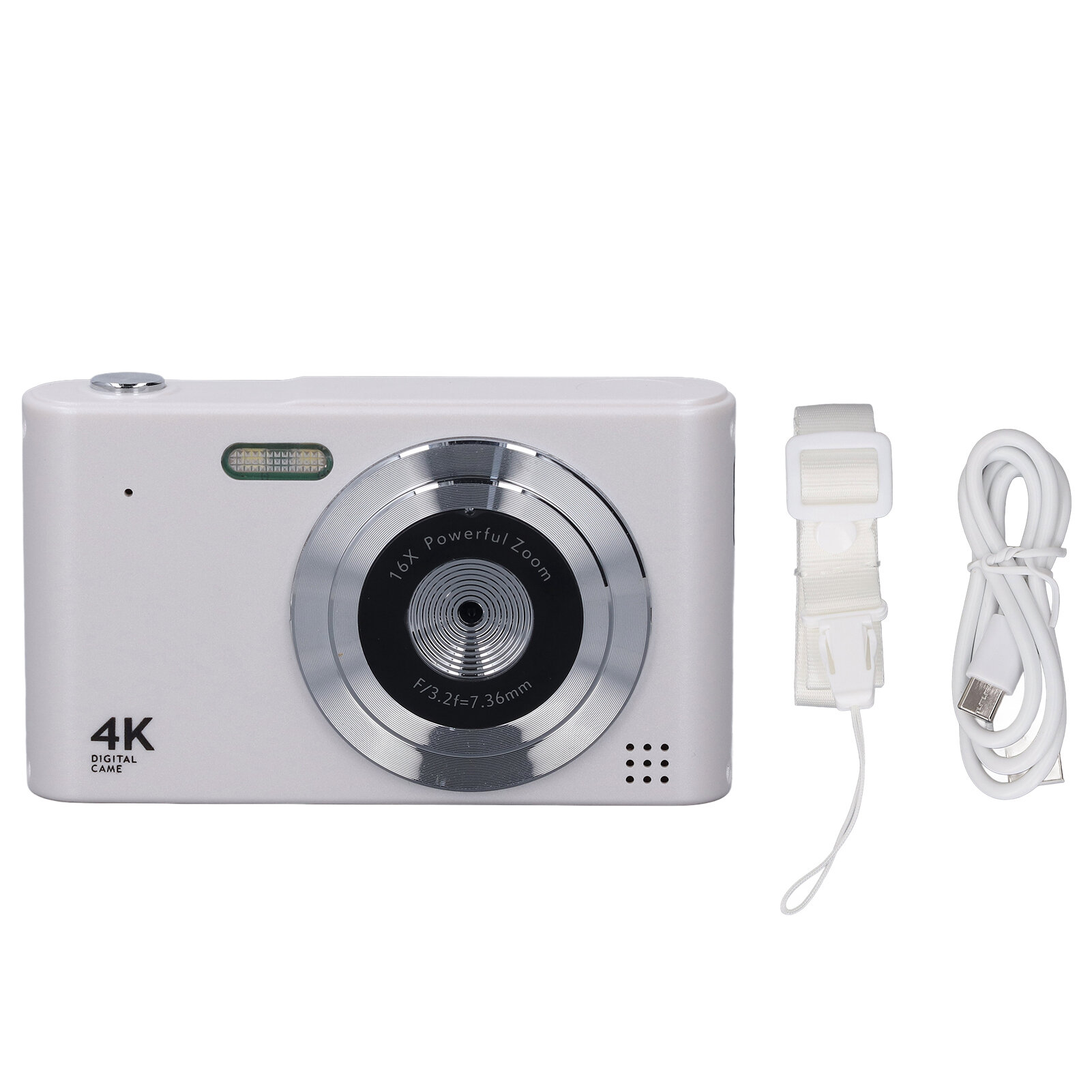 Цифровая камера 48 МП 1080P 16x зум антитряска таймер детектор движения белая