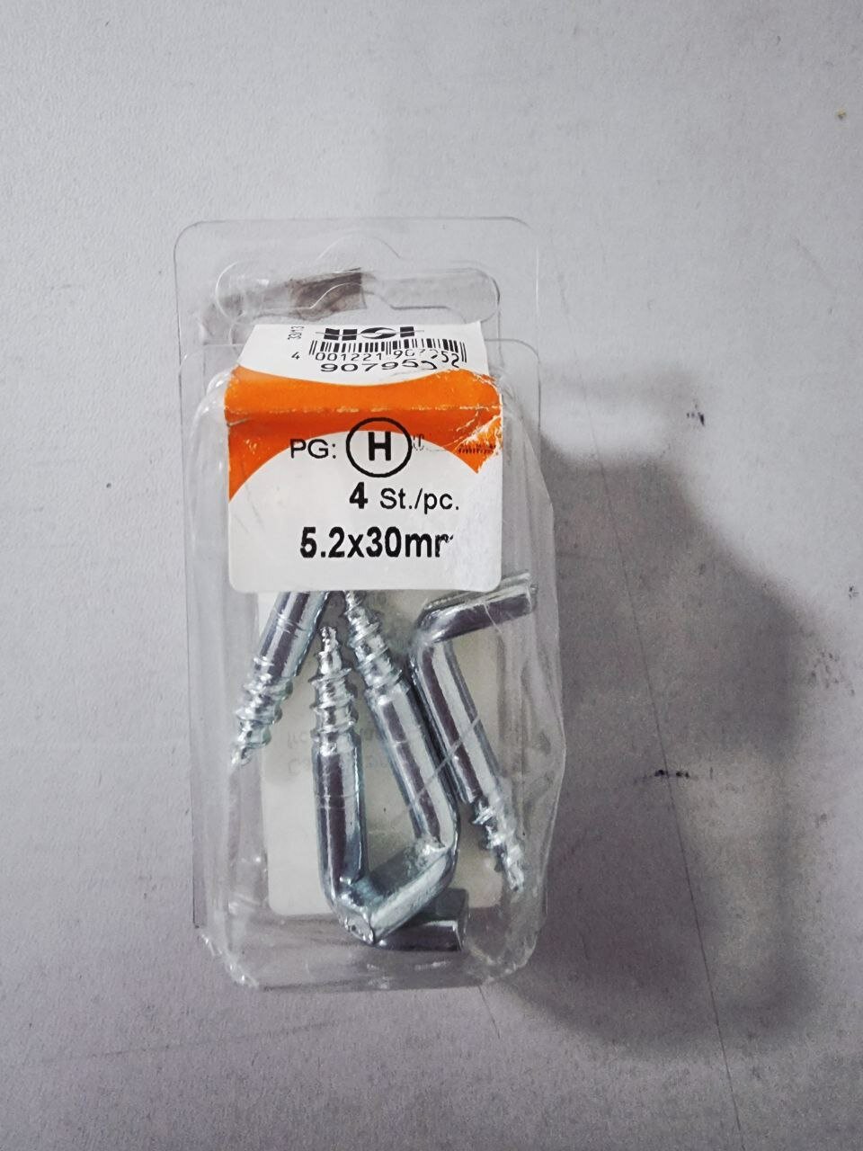 Шуруп крюк костыль крепежный 5,2*30 (1уп-4 шт*2 упк ) HSI, Германия