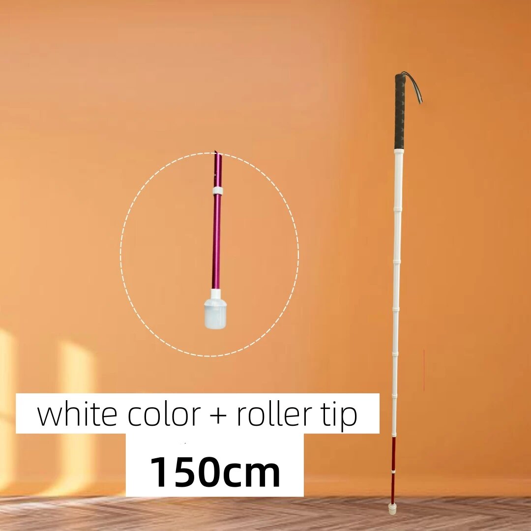 Телескопическая треккинговая палка с белой тростью для пожилых людей, костыль из титанового сплава, выдвижные палочки для слепого человека, Белый