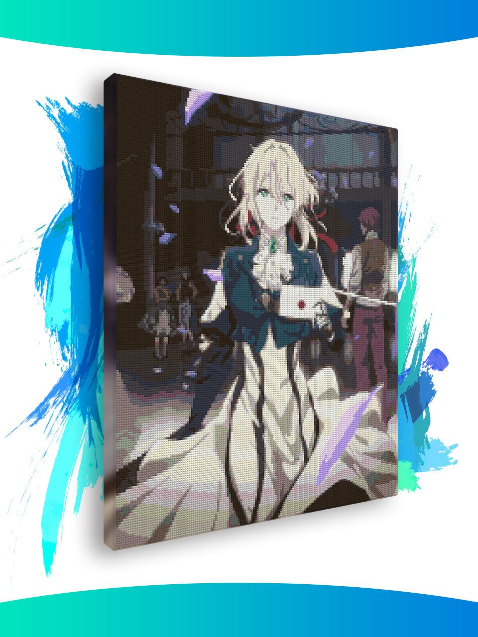 Алмазная мозаика на подрамнике - вышивка Violet Evergarden 40 х 50 см