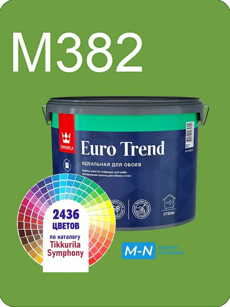 Краска для обоев Tikkurila Euro Trend 9л. яркие оттенки M382
