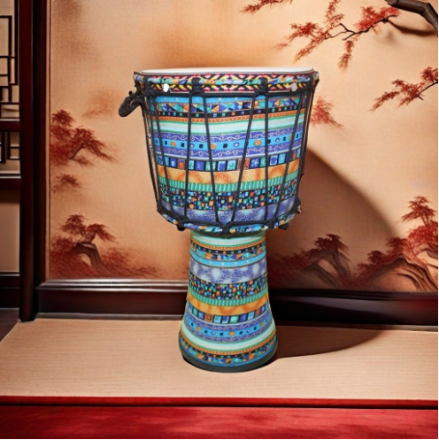 Африканский барабан для взрослых, дорожный африканский барабан, длинный однотонный, с веревкой, легкий ручной барабан,