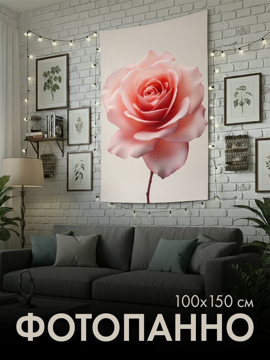 Панно тканевое PrintyFull / 100x150 см / Роза, крупный