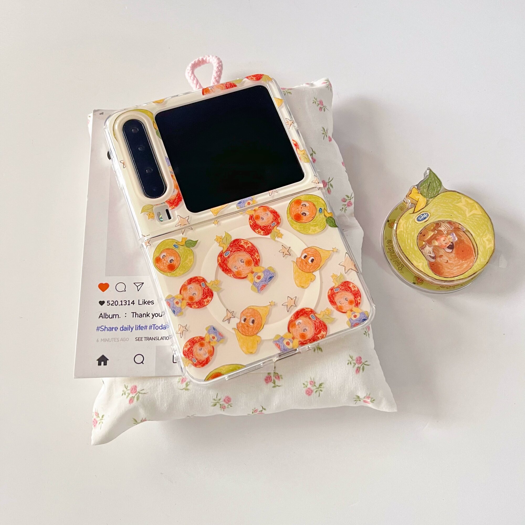 Коллекционная серия мягкий краевой магнитный чехол для Huawei Pura X с рисунком фруктовых звездных персонажей