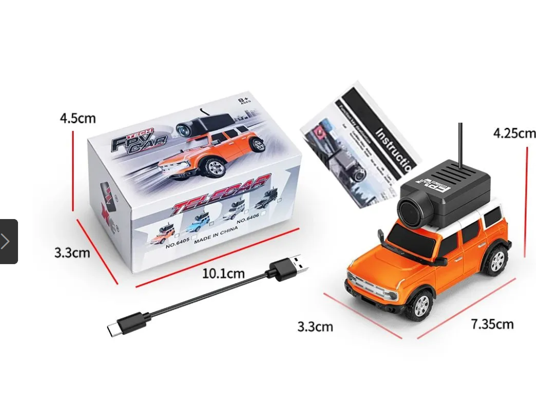 Радиоуправляемые машинки "WLtoys Mini 6405", с HD-камерой, масштаб 1:64, оранжевые