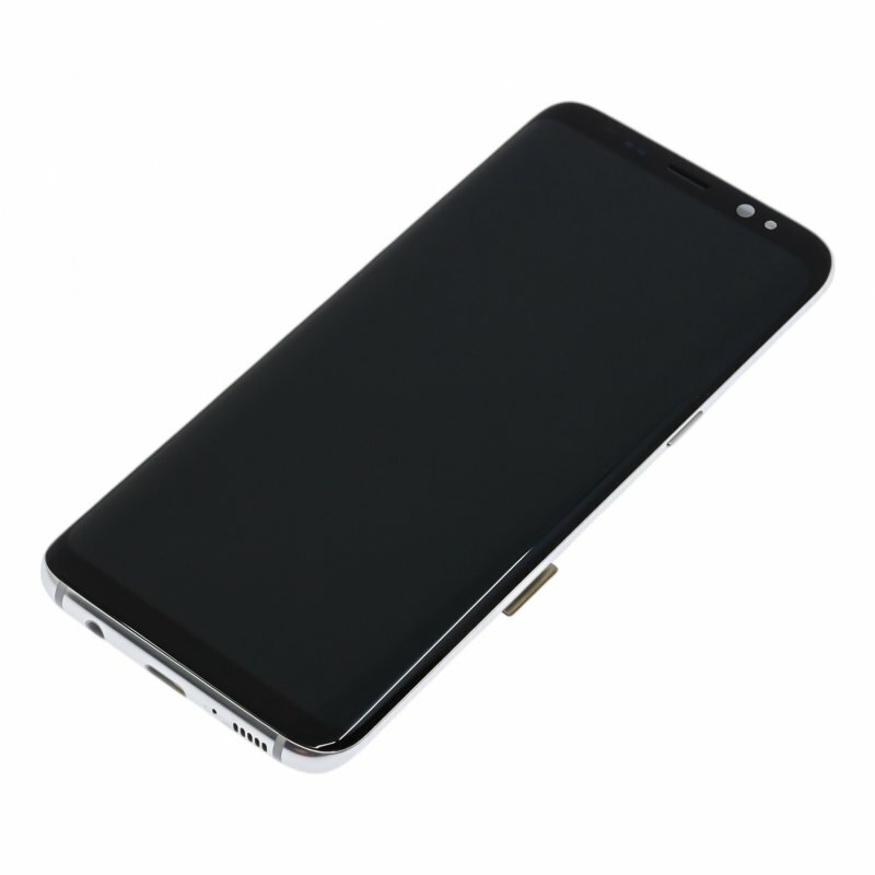 Дисплей для Samsung G950 Galaxy S8 (в сборе с тачскрином) в рамке, серебро, 100%