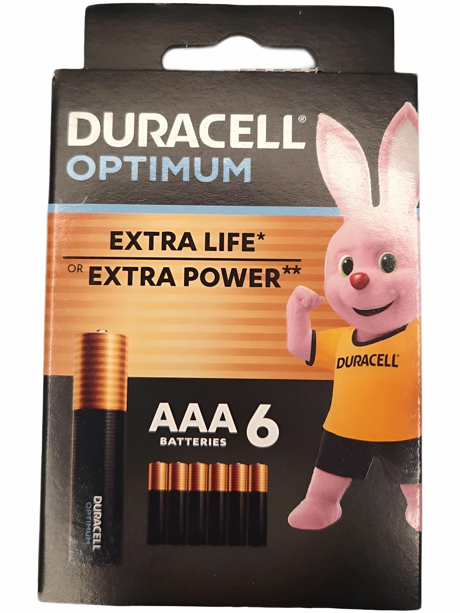 Батарейка мизинчиковая DURACELL LR03 (AAA) Optimum 1.5В щелочная(алкалиновая) 6 штук (бл6)