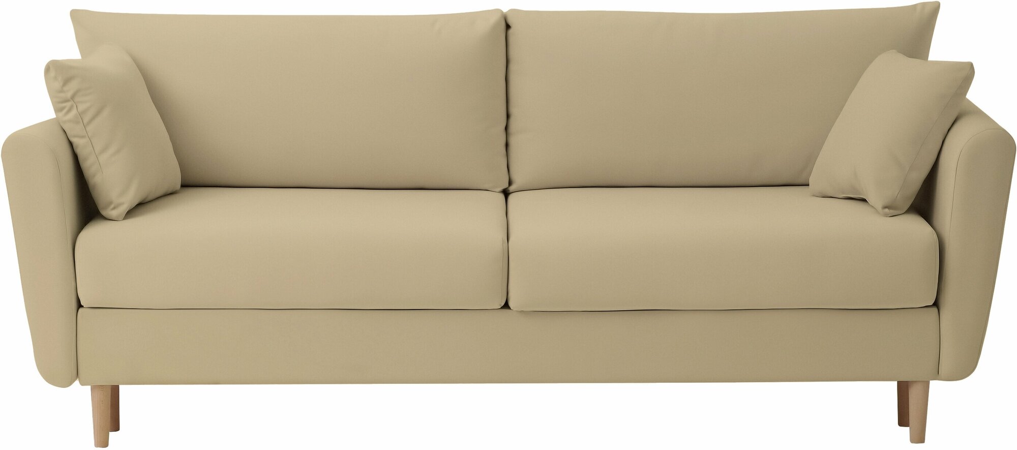 Диван-кровать Фред, диван прямой, раскладной Тик-Так 221х100 на высоких ножках Велюр Teddy 008 Бежевый