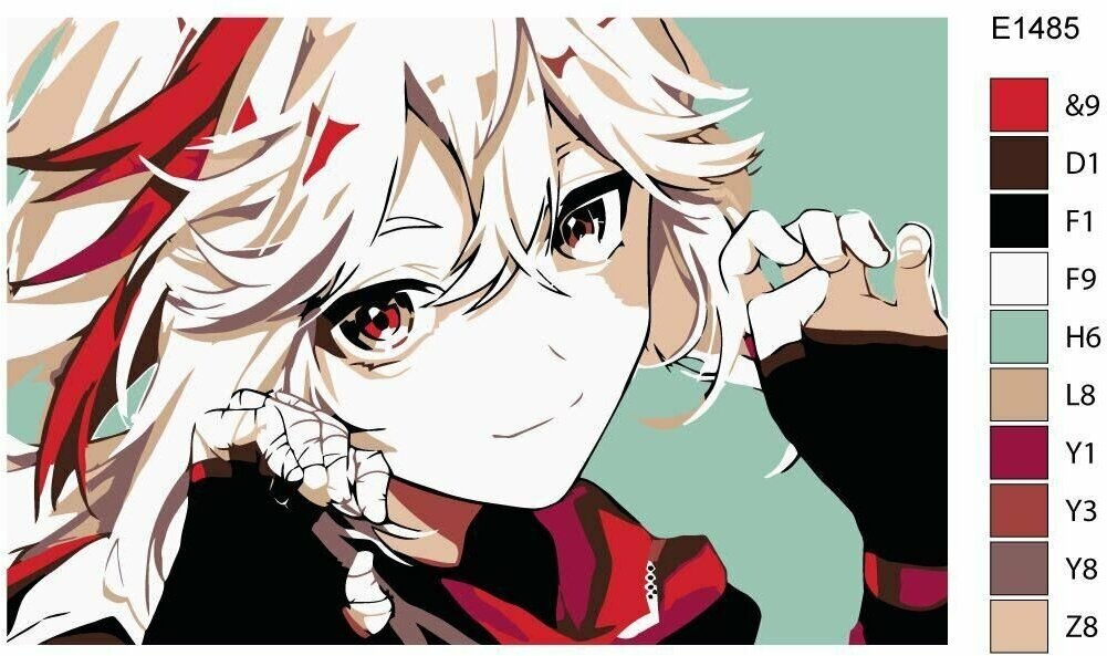 Детская картина по номерам E1485 "Игра Genshin Impact (Геншин Импакт). Каэдэхар Кадзуха" 20x30