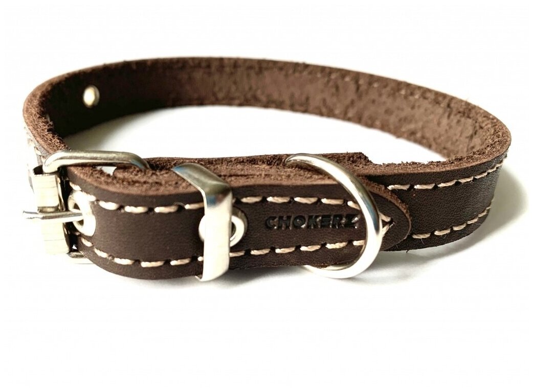 Ошейник кожаный классический CHOKERZ для маленьких собак (на шею 30-35 см). Ширина 15 мм.