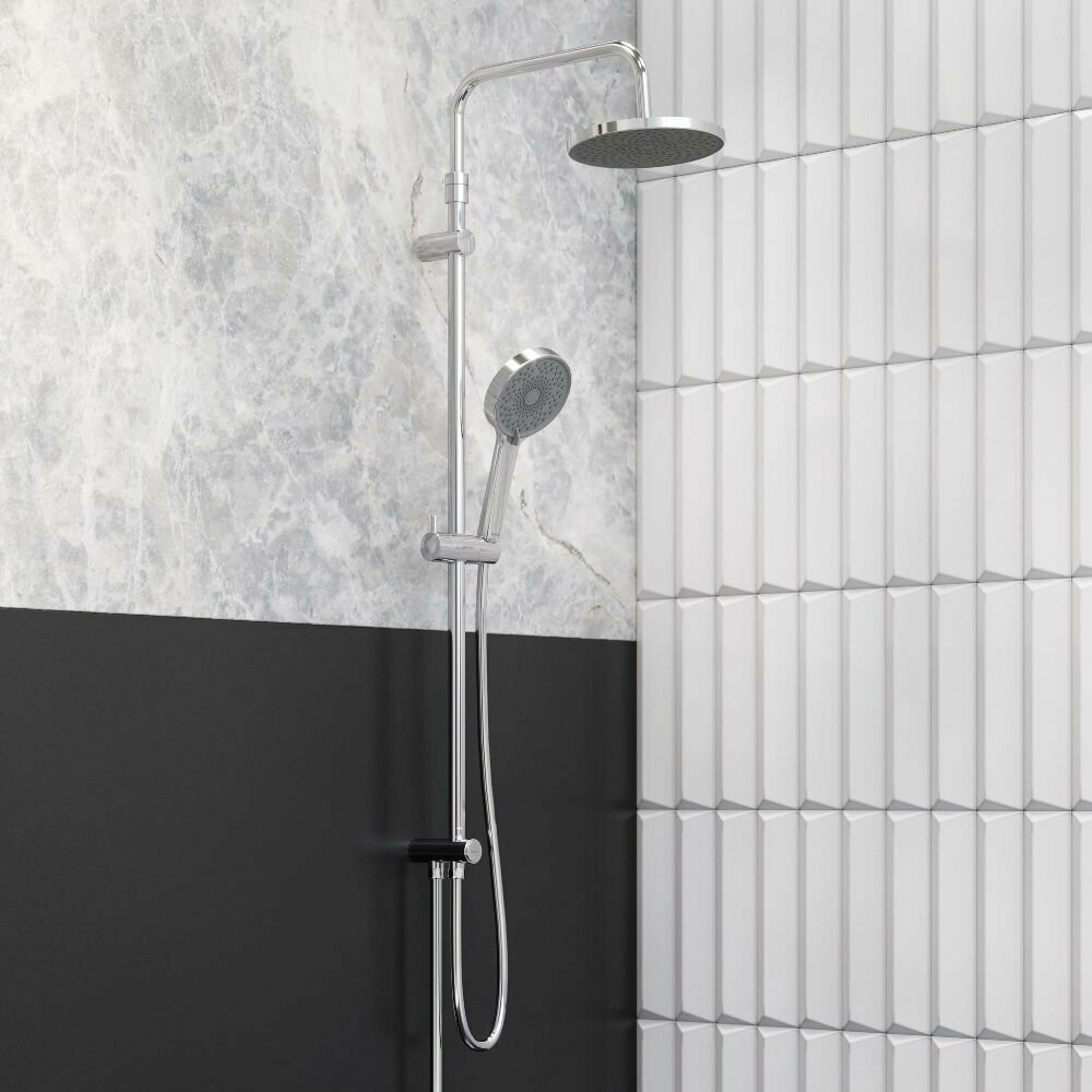 Душевая система Damixa Apollo, латунь, с тропическим дождем, хромированная