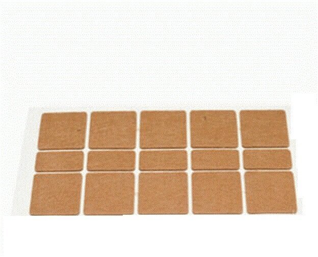 Накладки от повреждений войлочные для мебели (самоклеящиеся) набор 40х40 и 40х20 мм 15 шт. коричневый