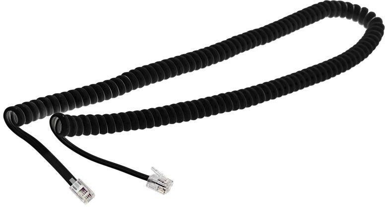 Шнур телеф. витой 4м (джек-джек) черн. | код 18-2043 | Rexant (2шт. в упак.)