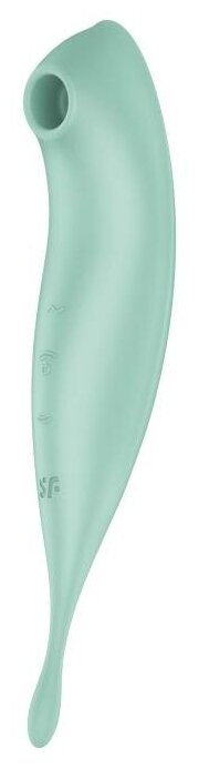Вакуум-волновой бесконтактный стимулятор клитора Satisfyer Twirling Pro, силикон, зеленый