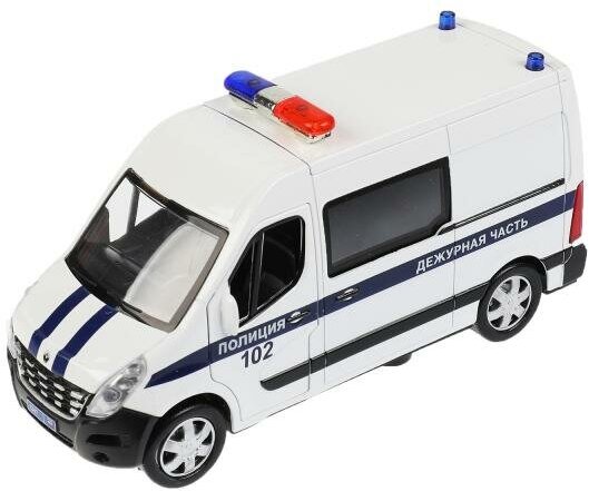 Модель машины Технопарк Renault Master Полиция, инерционная МАSТЕR-14РОL-WН