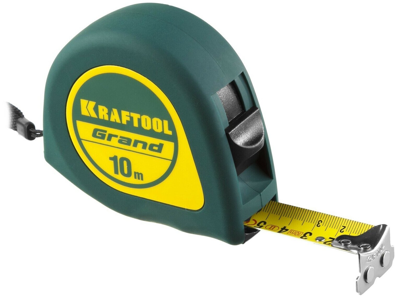 KRAFTOOL GRAND 10м / 25мм рулетка с ударостойким корпусом (ABS) и противоскользящим покрытием