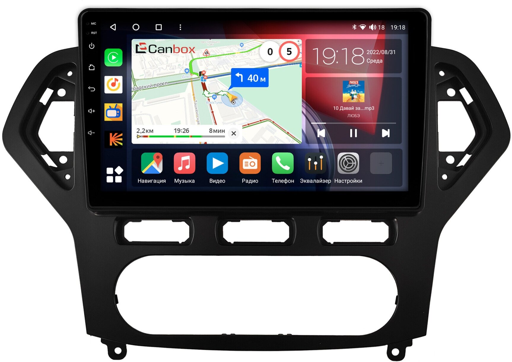 Штатная магнитола Canbox H-Line 3799-10-1382 для Ford Mondeo 4 2006-2010 на Android 10 (4G-SIM, 4/64, DSP, QLed)
