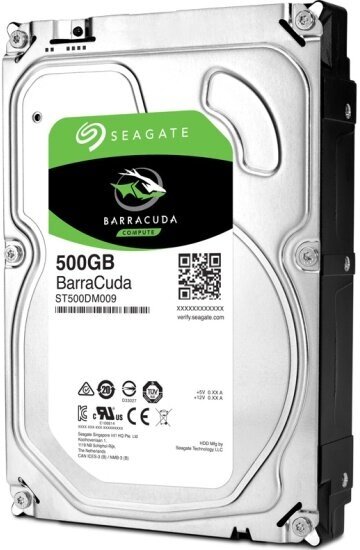 Жесткий диск 3.5" Seagate BarraCuda 500 ГБ, SATA III, 32 Mb, 7200 rpm (ST500DM009)