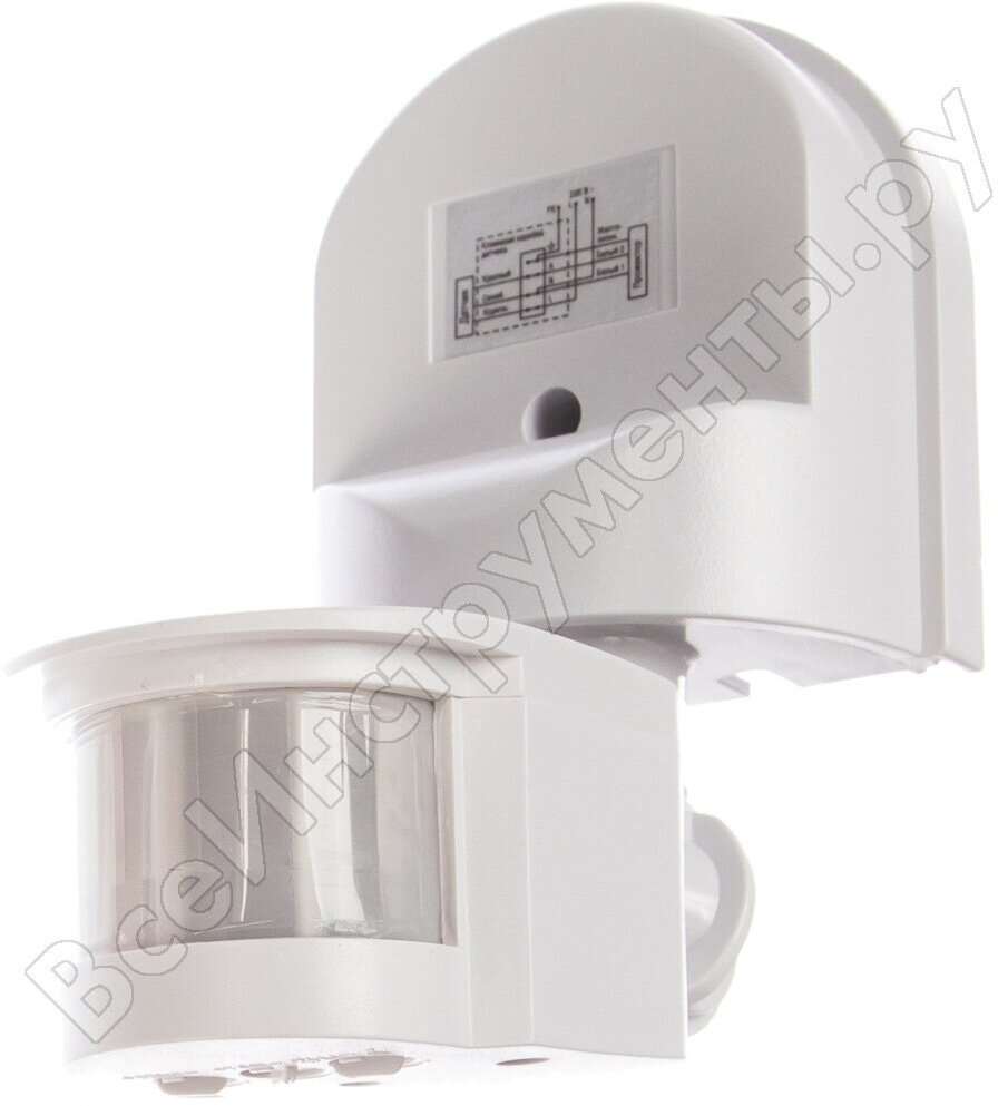 Детектор движения IEK ДД 008 1100Вт, угол обз, 180град, дальн. 12м, IP44, бел. LDD10-008-1100-001