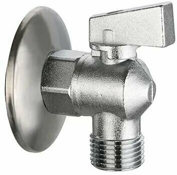 Кран шаровой угловой Матовый Латунь с отражателем 1/2" 1/2" VIEIR