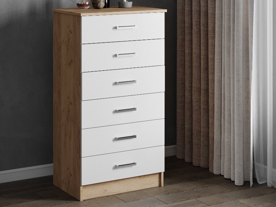 Комод Катрин 4 (620*1160*425), цвет Дуб крафт золотой/белый Тэкс