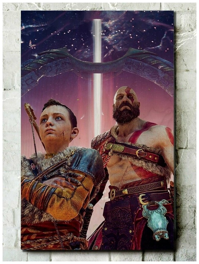 Картина интерьерная на дереве Игра God Of War Ragnarok - 16005