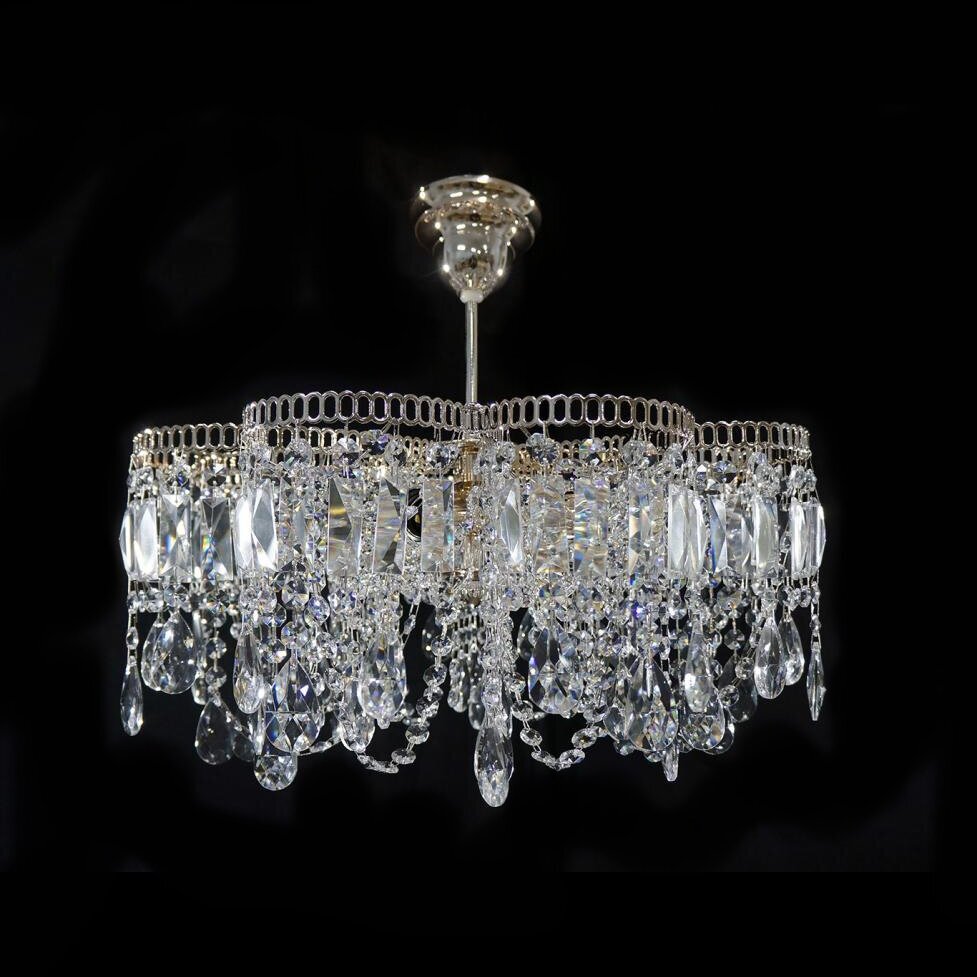 Люстра Гусь-Хрустальный Арина (Журавль), хрусталь, Е27, 240 Вт, кол-во ламп: 4 шт, цвет арматуры: золотой