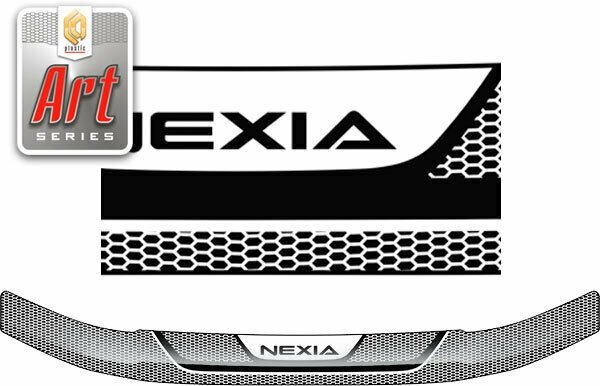 Дефлектор капота для Daewoo Nexia 1995-2008 Серия Art графит