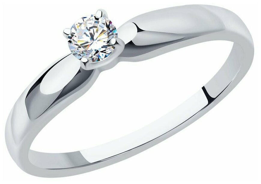Кольцо помолвочное, белое золото, 585 проба, бриллиант