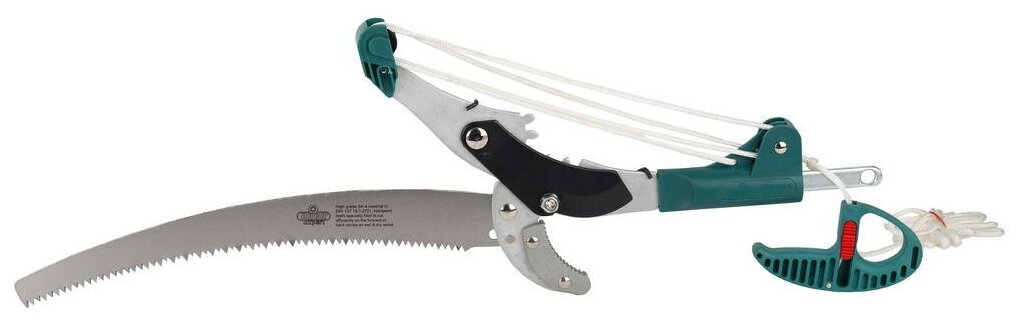 Штанговый сучкорез RACO с пилой 350 мм и упорной пластиной для резки веток диаметром до 32 мм с телескопической системой Connexion