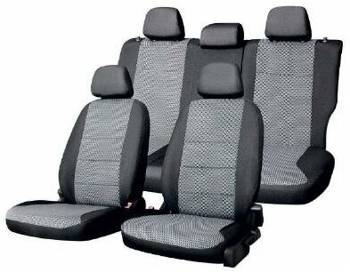 Чехлы на сиденья RENAULT LOGAN 2014- Access сплош спинка Жаккард 8 предм. SKYWAY Темно-серый