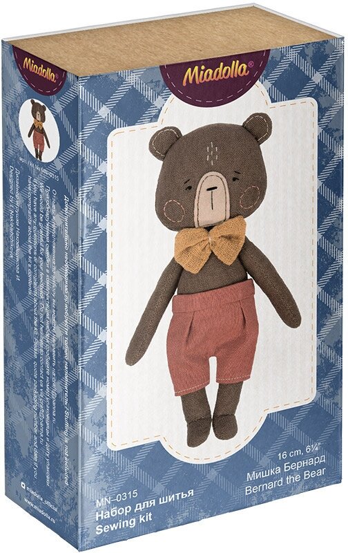 Miadolla MN-0315 Набор для шитья Мишка Бернард уютная игрушка своими руками