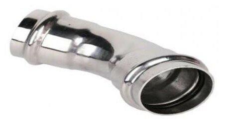 Двухраструбный пресс-угольник 45° из нержавеющей стали 22*22